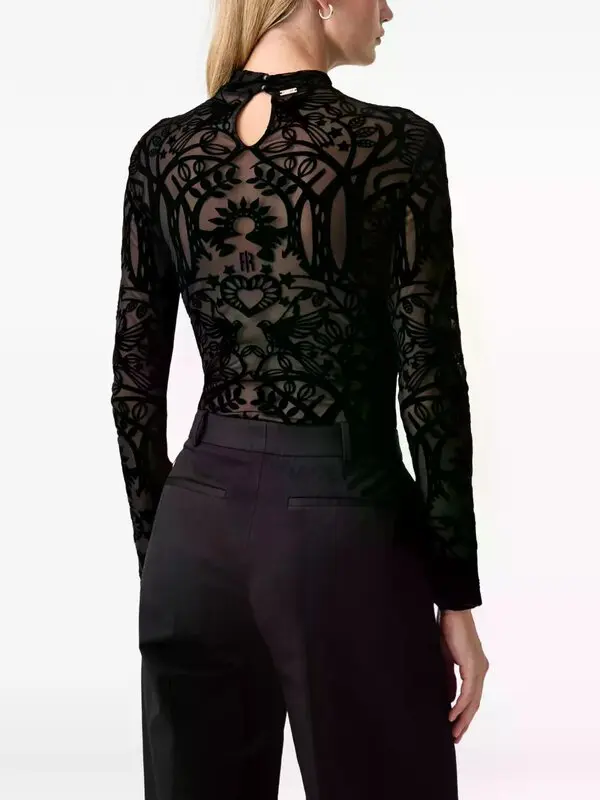 FRACOMINA Velvet-patterned Mesh Body