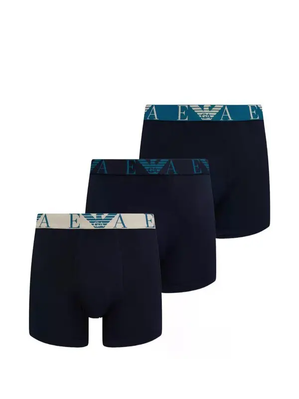 Emporio Armani Logo-waistband Boxers - Blue