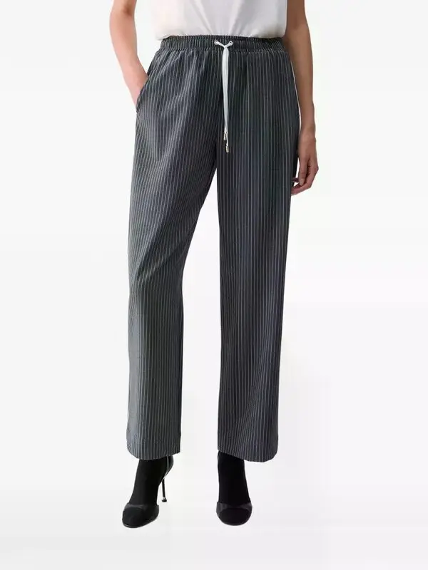 Liu Jo Pinstriped Trousers With Lace Insert