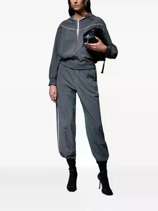 Liu Jo Pinstriped Trousers With Lace Insert
