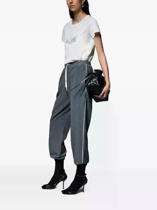 Liu Jo Pinstriped Trousers With Lace Insert