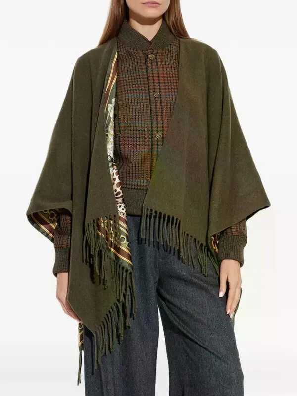 FERRAGAMO Feline-print Cashmere And Silk Reversible Cape