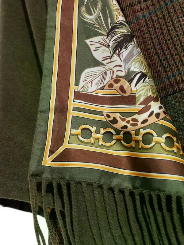 FERRAGAMO Feline-print Cashmere And Silk Reversible Cape