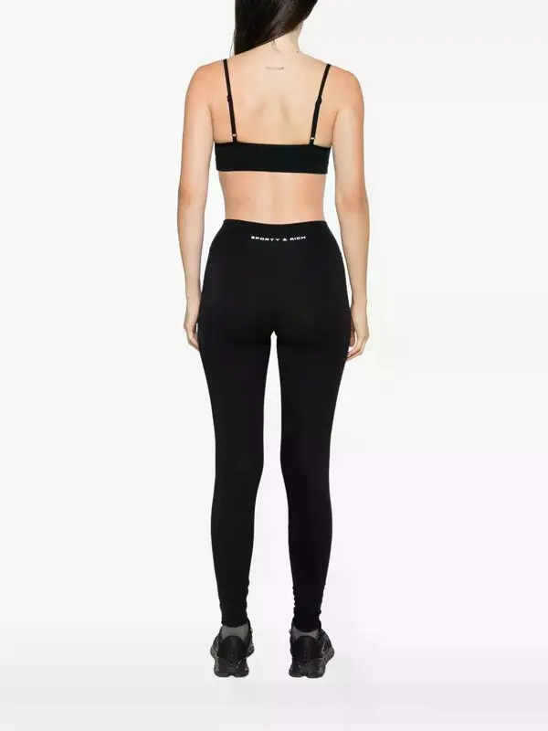 Sporty & Rich Logo-print Ruched Sports Bra