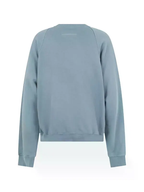 MAISON MARGIELA Logo-print Deconstructed Sweatshirt - Blue