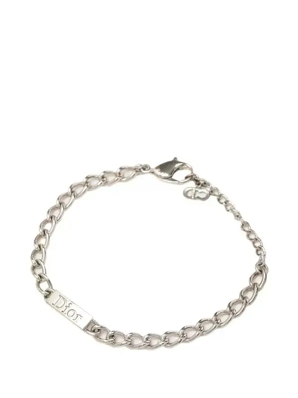 Dior 20th Century Brass Logo Chain Link Bracelet Costume Bracelet