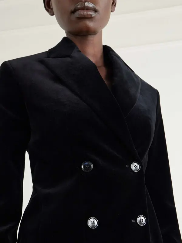 Alaïa Double-breasted Cotton-velvet Blazer