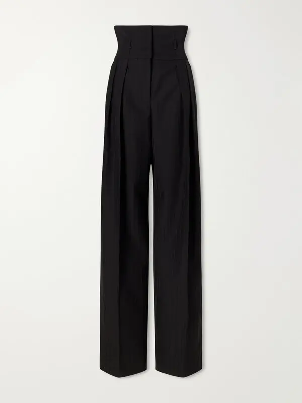 Dolce & Gabbana Pleated Wool-twill High-rise Straight-leg Pants