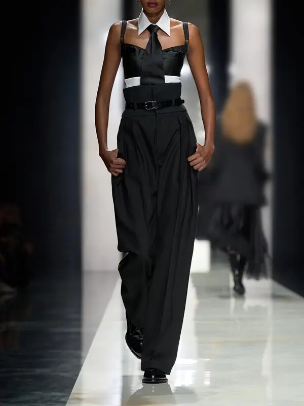 Dolce & Gabbana Pleated Wool-twill High-rise Straight-leg Pants