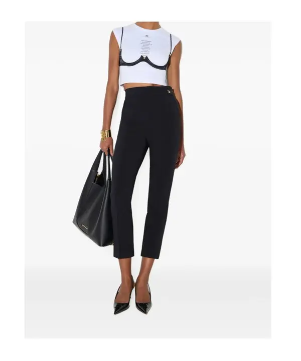 Elisabetta Franchi Technical Fabric Trousers