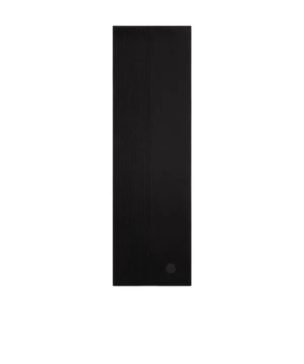 Moncler Logo Wool Rib Knit Scarf