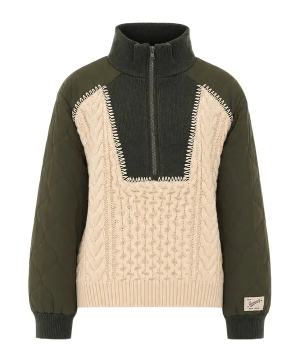 Sea Quilted Cable-knit Sweater - No