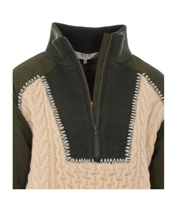Sea Quilted Cable-knit Sweater - No