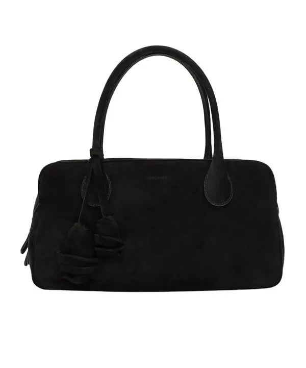 Magda Butrym Brigitte In Suede With Flower Charm - Black