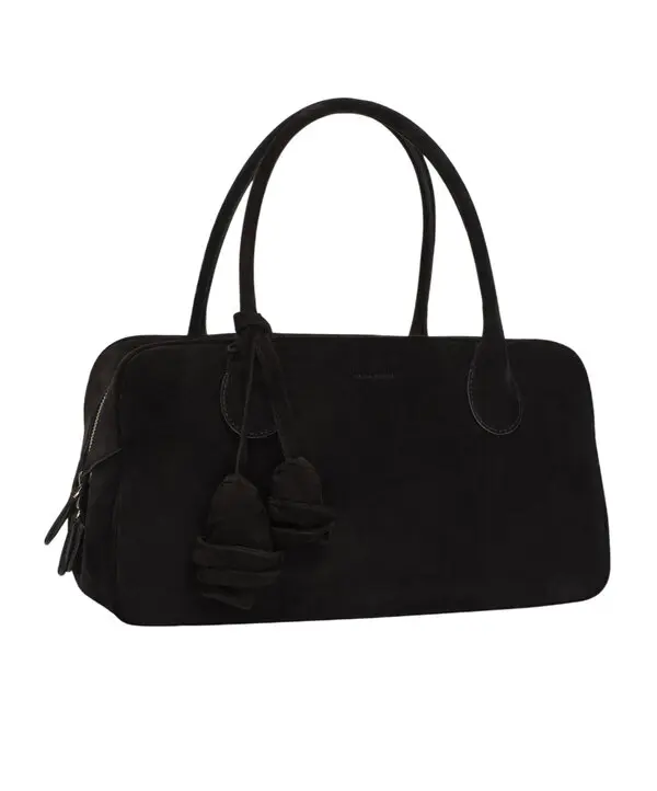 Magda Butrym Brigitte In Suede With Flower Charm - Black