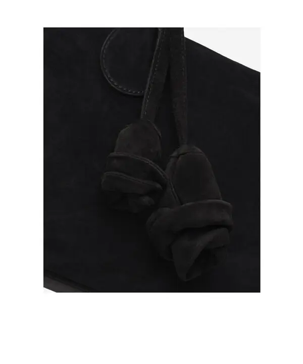 Magda Butrym Brigitte In Suede With Flower Charm - Black