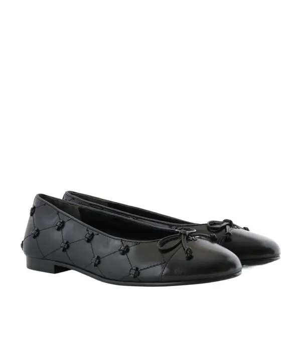 Tory Burch Cap Toe Bunny Knot Ballerinas