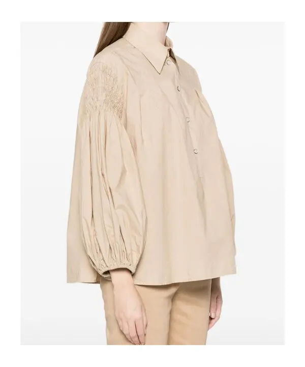 Pinko Smocked Puff-sleeve Top
