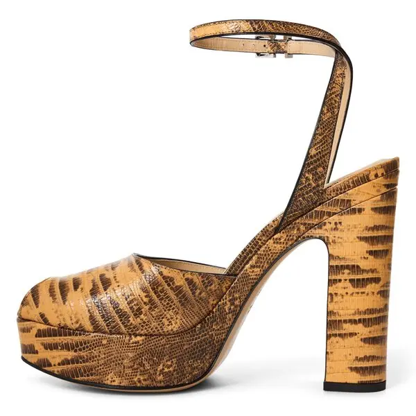 Fendi Snake Print Platform High Heels - No