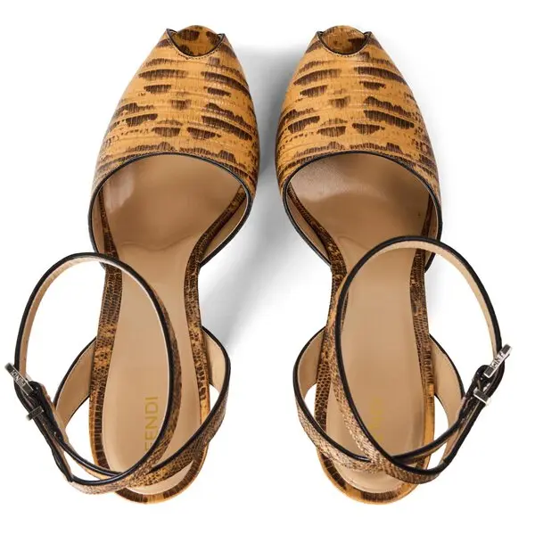Fendi Snake Print Platform High Heels - No