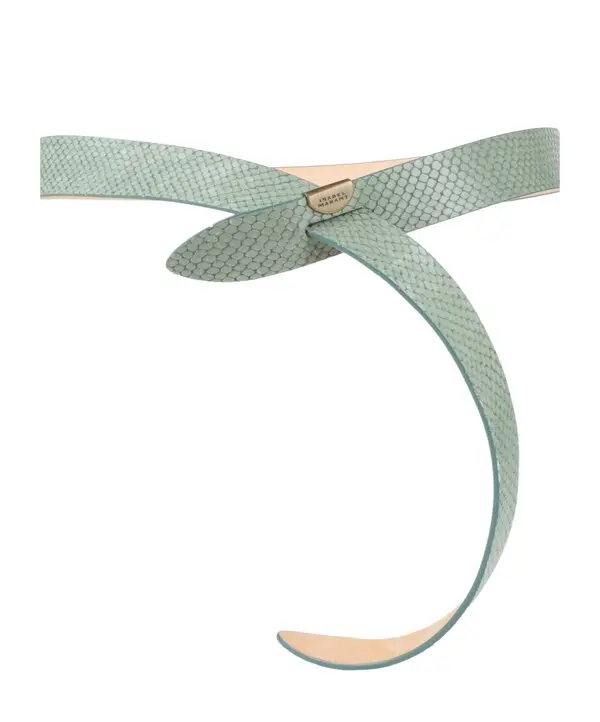 Isabel Marant Étoile Snake-pattern Leather Belt - Green