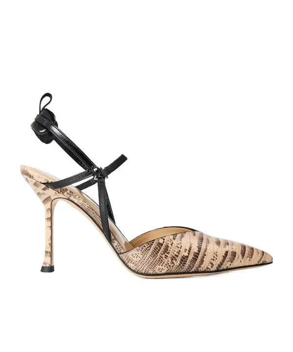 Fendi Snake Print Pointed Toe Stiletto Heels - No