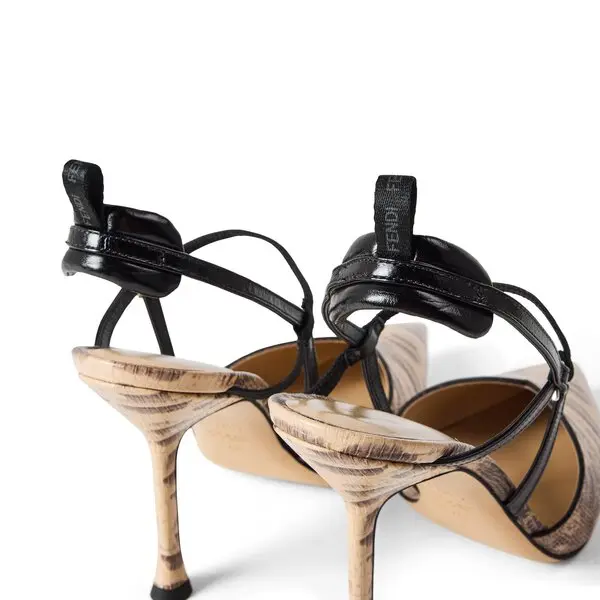Fendi Snake Print Pointed Toe Stiletto Heels - No