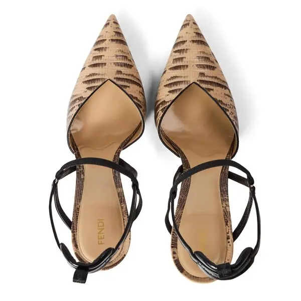 Fendi Snake Print Pointed Toe Stiletto Heels - No