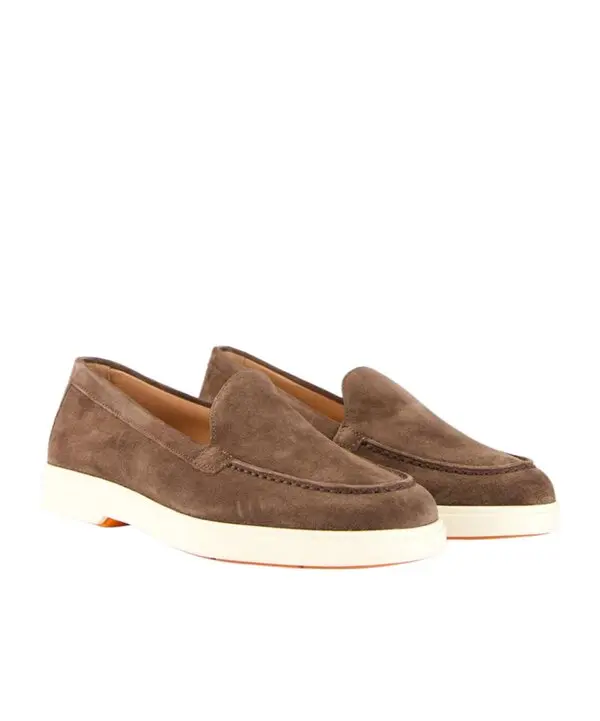 Santoni Yalta Almond Toe Slip-on Loafers