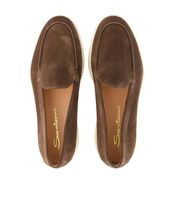 Santoni Yalta Almond Toe Slip-on Loafers