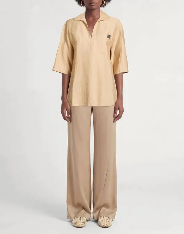 Max Mara Minimalist Solid-color V-neck Top - No