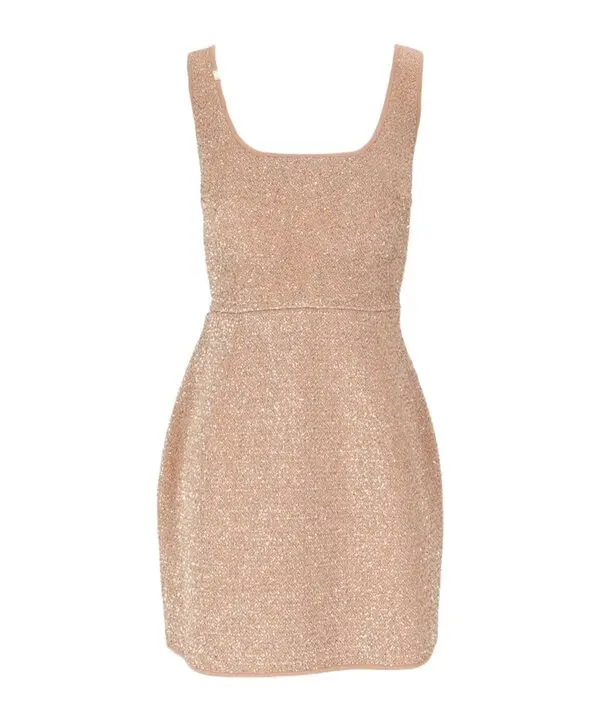 Elisabetta Franchi Sequin-embellished Sleeveless Mini Dress - Nude