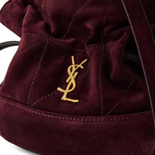 Saint Laurent Suede Drawstring Bucket Mini Bag