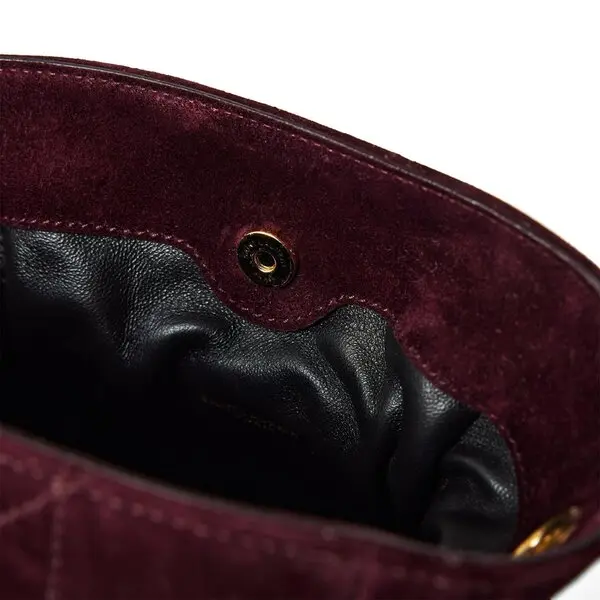 Saint Laurent Suede Drawstring Bucket Mini Bag