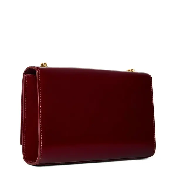 Saint Laurent Patent Flap Crossbody Bag - Brown