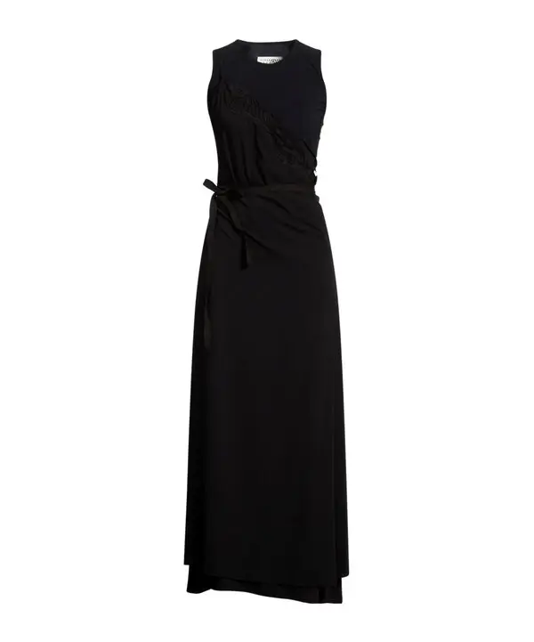 MAISON MARGIELA Sleeveless Lace-paneled Dress - Black