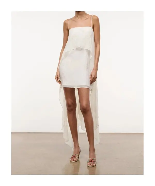 Staud Bead-embellished Tiered Mini Dress