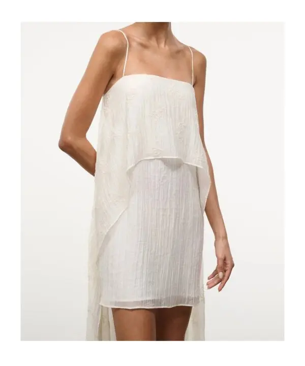 Staud Bead-embellished Tiered Mini Dress