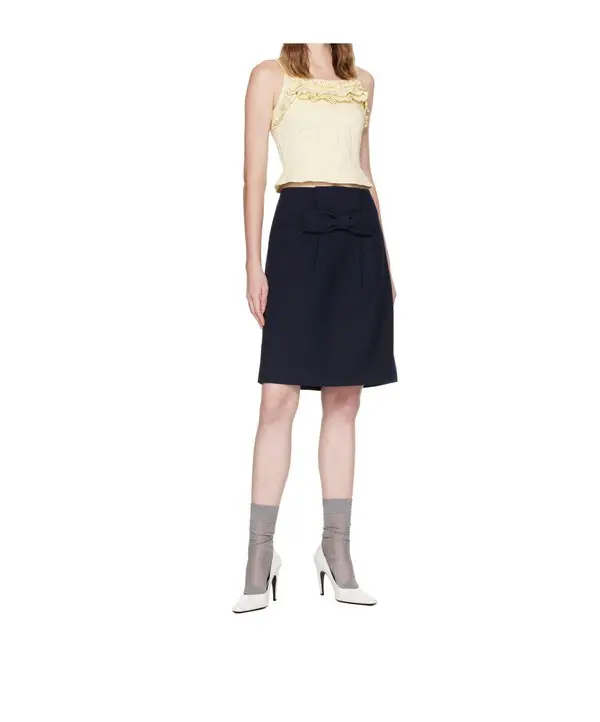 SHUSHU/TONG Bow-detail Wool Skirt