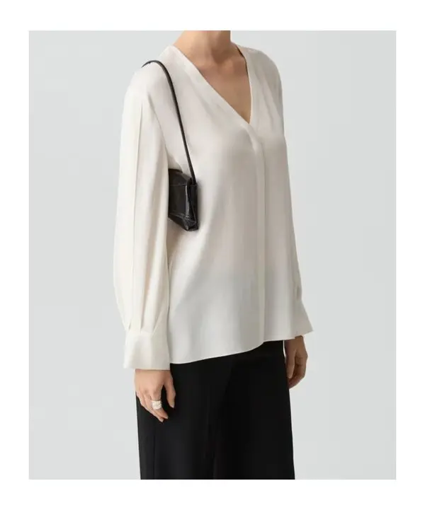 Theory V-neck Flared-cuff Blouse