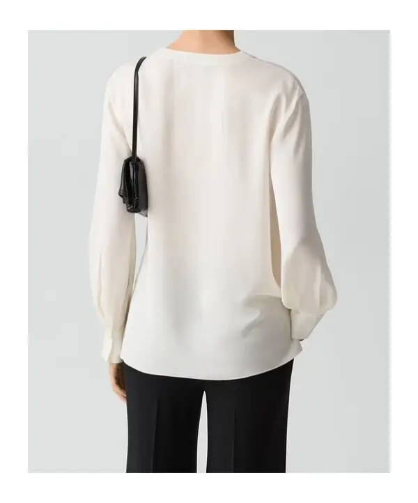 Theory V-neck Flared-cuff Blouse