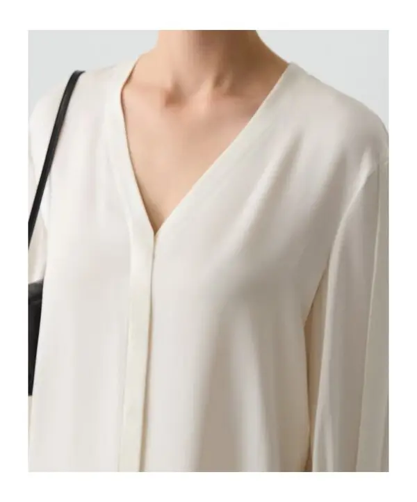 Theory V-neck Flared-cuff Blouse