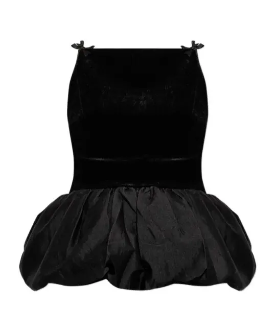 SELF-PORTRAIT Velvet Peplum Top