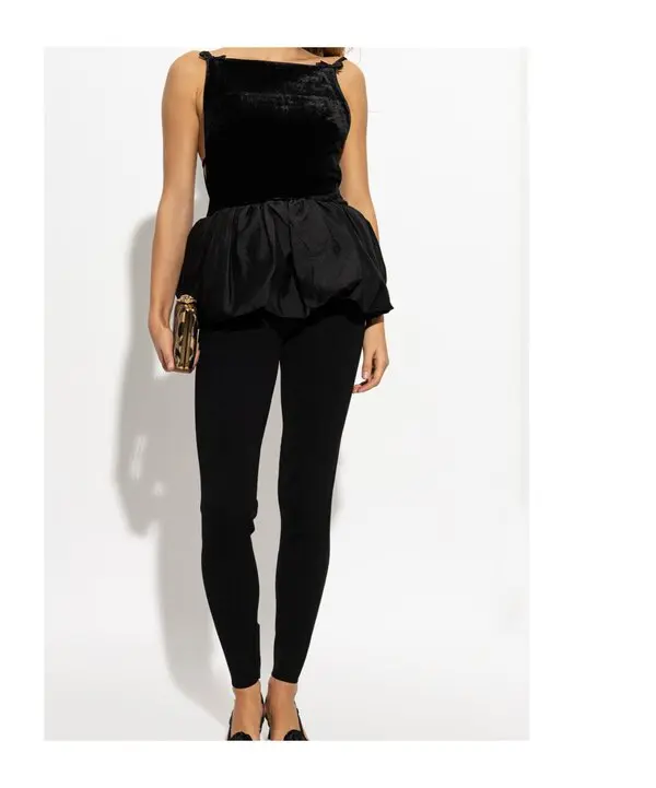 SELF-PORTRAIT Velvet Peplum Top