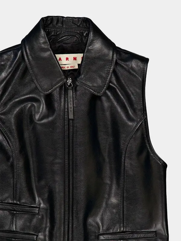 Marni Leather Zip-front Vest - No