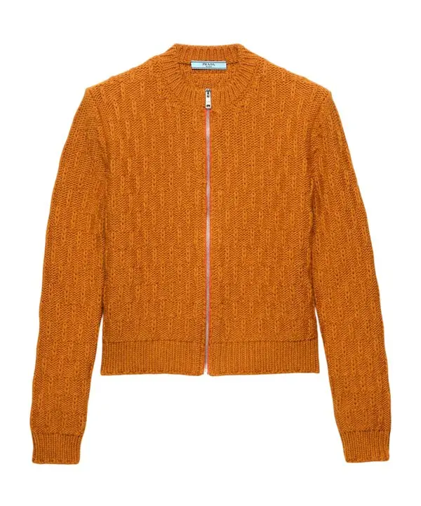 Prada Wool And Alpaca Cardigan - Orange