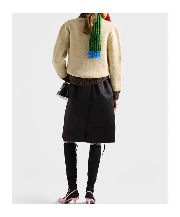 Prada Wool Zipper Cardigan - Rope/cocoa Brown