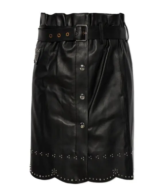 Marni Leather Skirt With Micro-studs