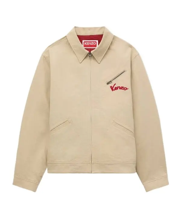 Kenzo Varsity' Embroidered Genderless Workwear Blouson In Cotton