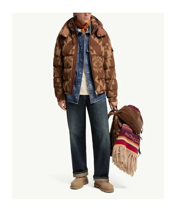 Moncler Boislune Hooded Corduroy Short Down Jacket